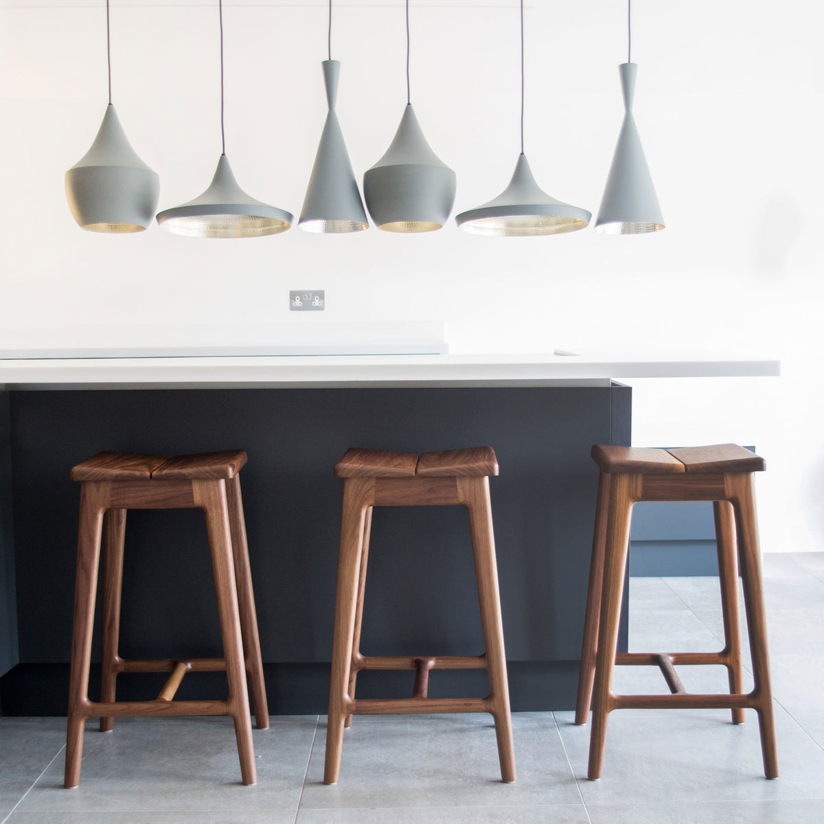 Handmade modern large oak stool - Nick James Design